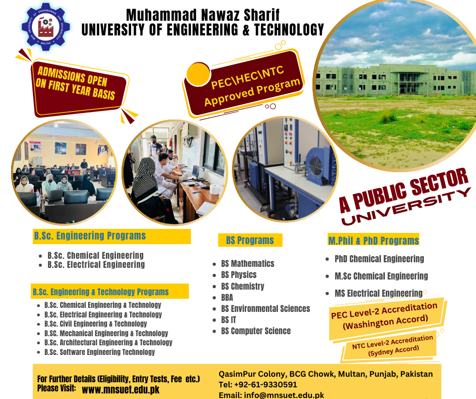 Admission Updates – Muhammad Nawaz Sharif University of Engineering and ...
